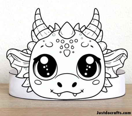 Dragon Paper Crown. Free template printable - Just Do Crafts