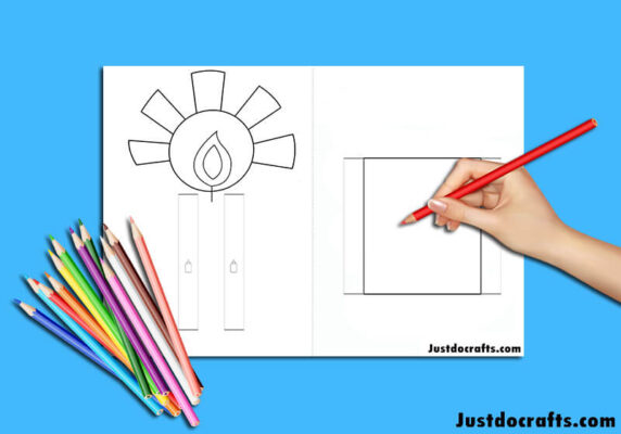 Paper Candle Craft (Free PDF Printable Template) - Just Do Crafts