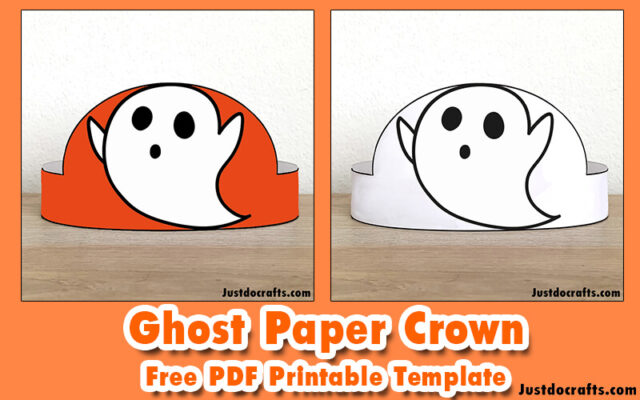 Ghost Paper Crown (Free PDF Printable Template) - Just Do Crafts