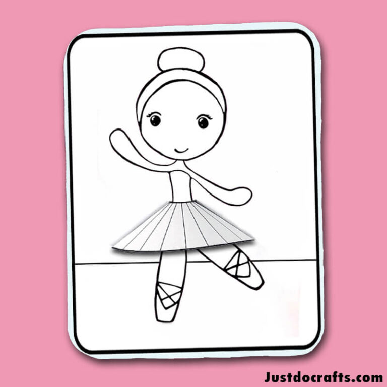 Paper Ballerina Craft for kids (Free PDF Printable Template) - Just Do ...