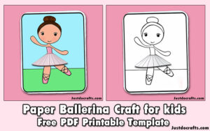 Paper Ballerina Craft for kids (Free PDF Printable Template) - Just Do ...