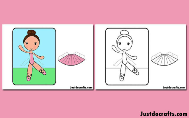 Paper Ballerina Craft for kids (Free PDF Printable Template) - Just Do ...