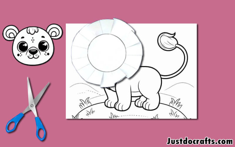 Paper Lion Craft (Free PDF Printable Template) - Just Do Crafts