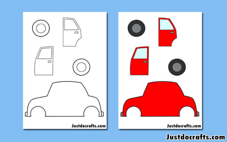 Easy Paper Car Craft for Kids (Free PDF Printable Template) - Just Do ...