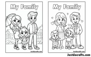 My Family Coloring Pages (Free PDF Printable) - Just Do Crafts