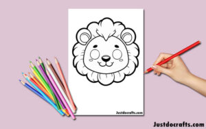 Lion Paper Mask (Free PDF Printable Template) - Just Do Crafts