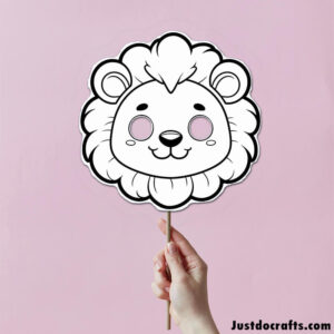 Lion Paper Mask (Free PDF Printable Template) - Just Do Crafts