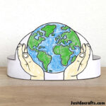 Earth Day Paper Crown (Free PDF Printable Template) - Just Do Crafts