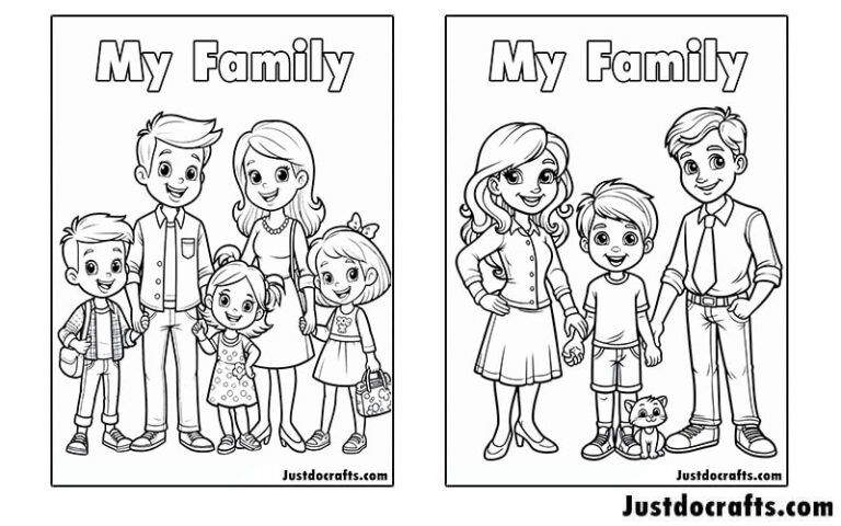My Family Coloring Pages (Free PDF Printable) - Just Do Crafts