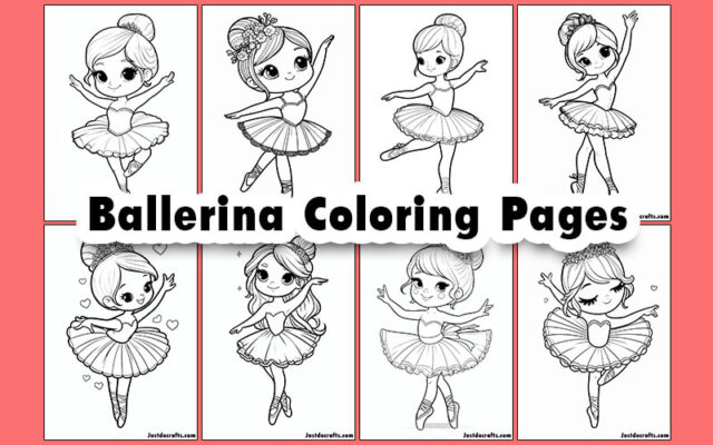 Ballerina Coloring Pages (Free PDF printable) - Just Do Crafts