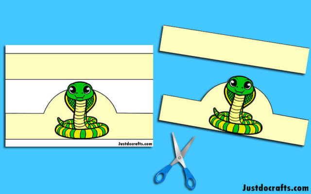 Cobra Paper Crown (Free PDF printable template) - Just Do Crafts