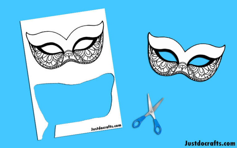 Leaf Mask for Kids (Free PDF printable template) - Just Do Crafts