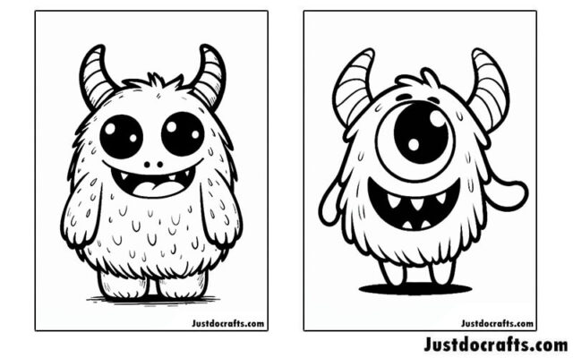 Monster Coloring Pages (Free PDF printable) - Just Do Crafts