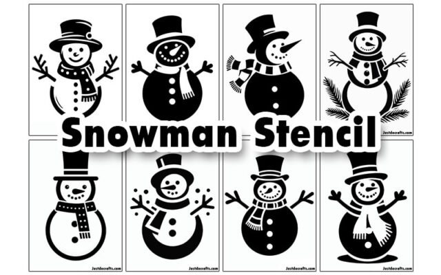 Snowman Stencil (Free PDF Printable) - Just Do Crafts