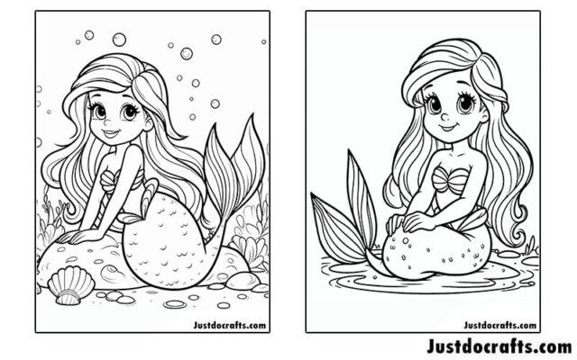 Ariel Coloring Pages (Free PDF printable) - Just Do Crafts