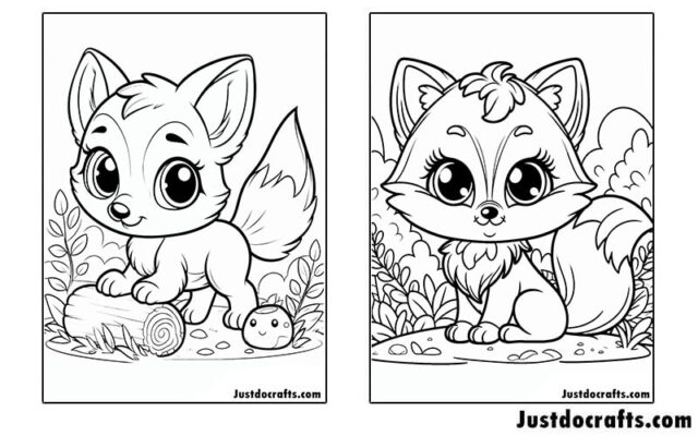 Baby Fox Coloring Pages (Free PDF Printable) - Just Do Crafts