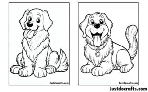 Golden Retriever Coloring Pages (Free PDF printable) - Just Do Crafts