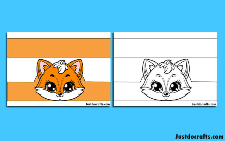 Fox Paper Crown (Free PDF Printable Template) - Just Do Crafts