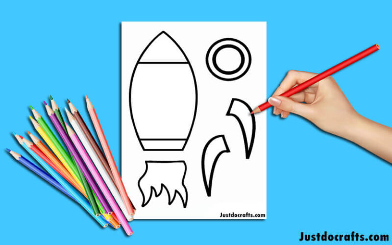 Paper Rocket Craft for Kids (Free PDF printable template) - Just Do Crafts