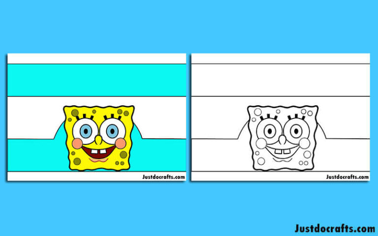 SpongeBob Paper Crown (Free PDF printable template) - Just Do Crafts