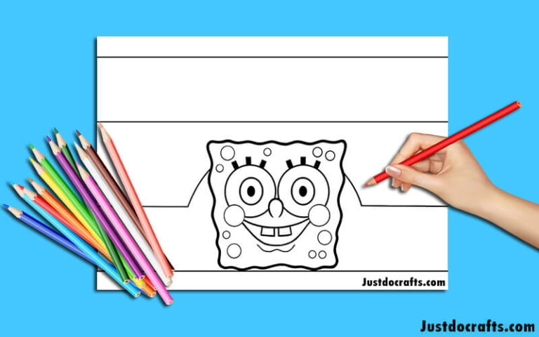 SpongeBob Paper Crown (Free PDF printable template) - Just Do Crafts