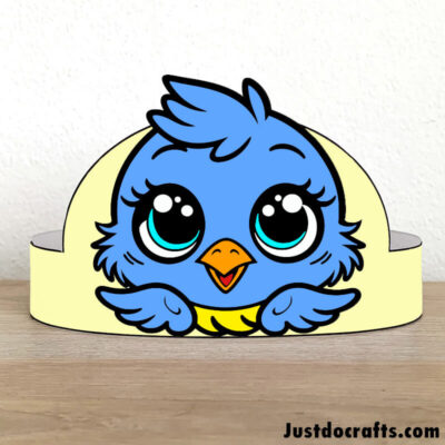 Bird Paper Crown (Free PDF printable template) - Just Do Crafts