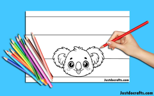 Koala Paper Crown (Free PDF printable template) - Just Do Crafts