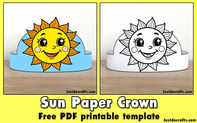 Sun Paper Crown (Free PDF printable template) - Just Do Crafts