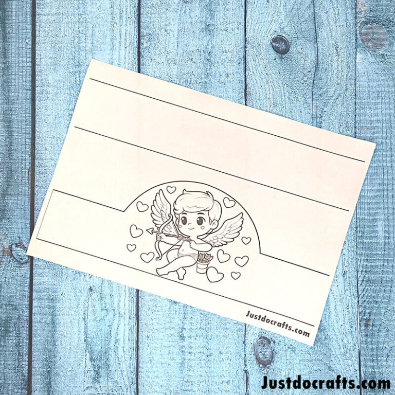 Cupid Paper Crown (Free PDF printable template) - Just Do Crafts