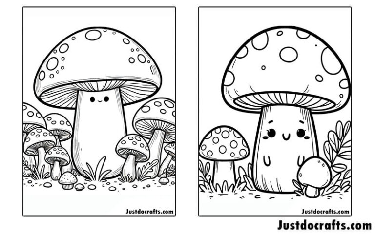 Mushroom Coloring Pages (Free PDF printable) - Just Do Crafts