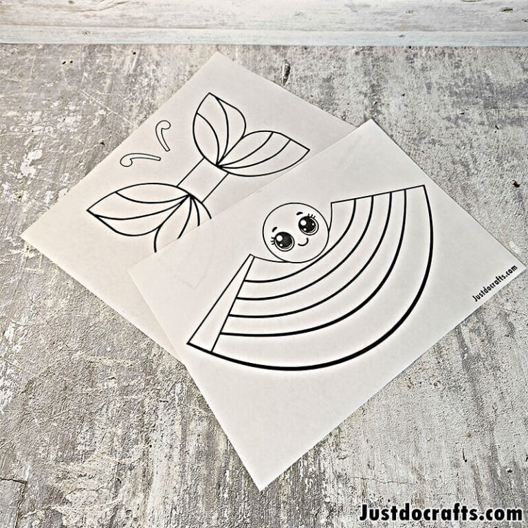 Easy Paper Butterfly Craft (Free PDF printable template) - Just Do Crafts