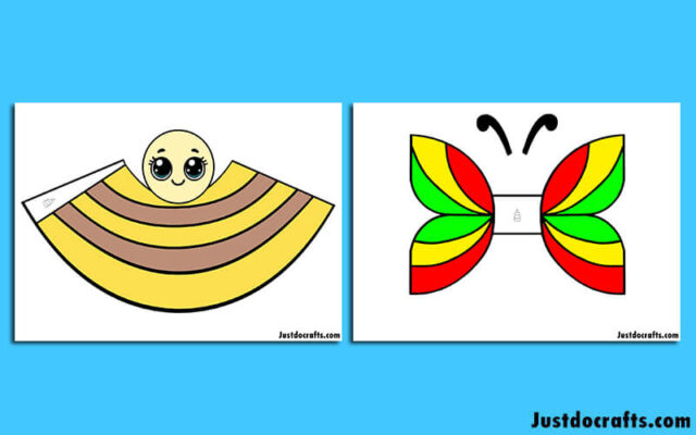Easy Paper Butterfly Craft (Free PDF printable template) - Just Do Crafts