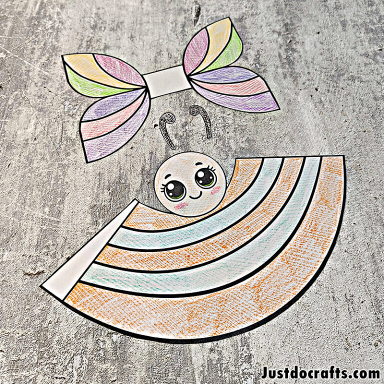 Easy Paper Butterfly Craft (Free PDF printable template) - Just Do Crafts