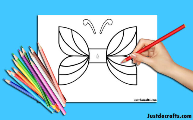 Easy Paper Butterfly Craft (Free PDF printable template) - Just Do Crafts