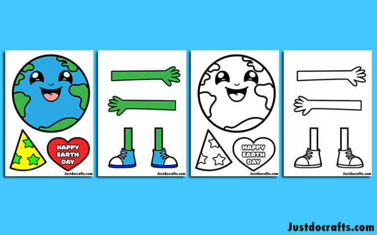 Earth Day Paper Craft (Free PDF printable template) - Just Do Crafts