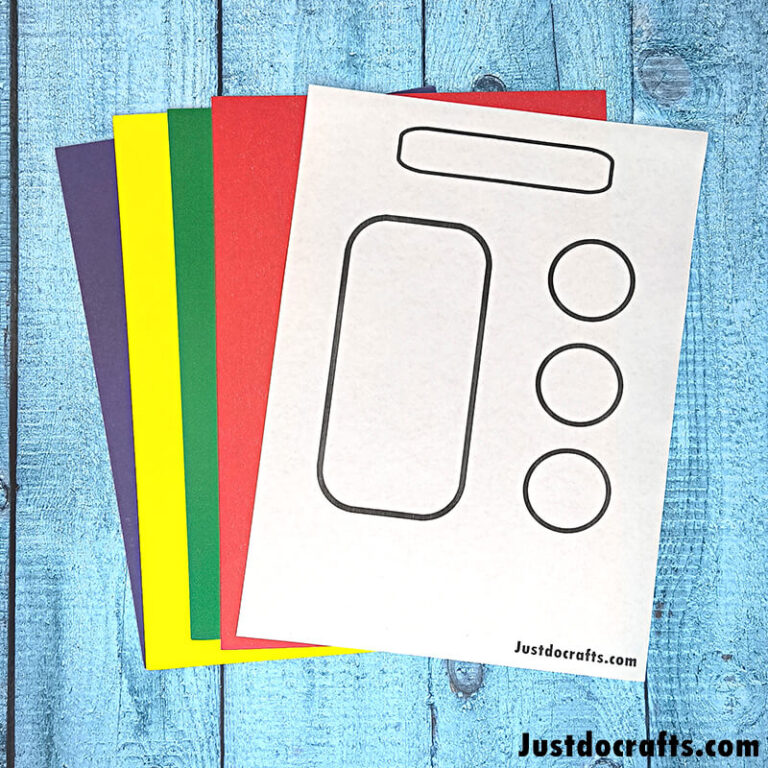 Traffic Light Craft for Kids (Free PDF printable template) - Just Do Crafts