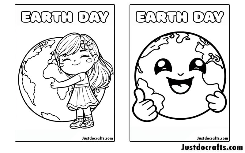 Earth Day Coloring Pages (Free PDF printable) - Just Do Crafts
