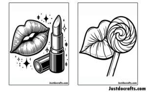 Lips Coloring Pages (Free PDF printable) - Just Do Crafts