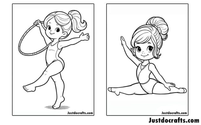 Gymnastics Coloring Pages (Free PDF printable) - Just Do Crafts