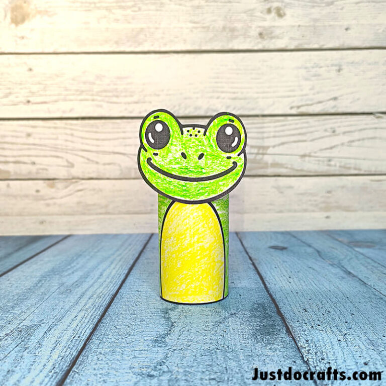 Frog Toilet Paper Roll Craft (Free PDF printable template) - Just Do Crafts
