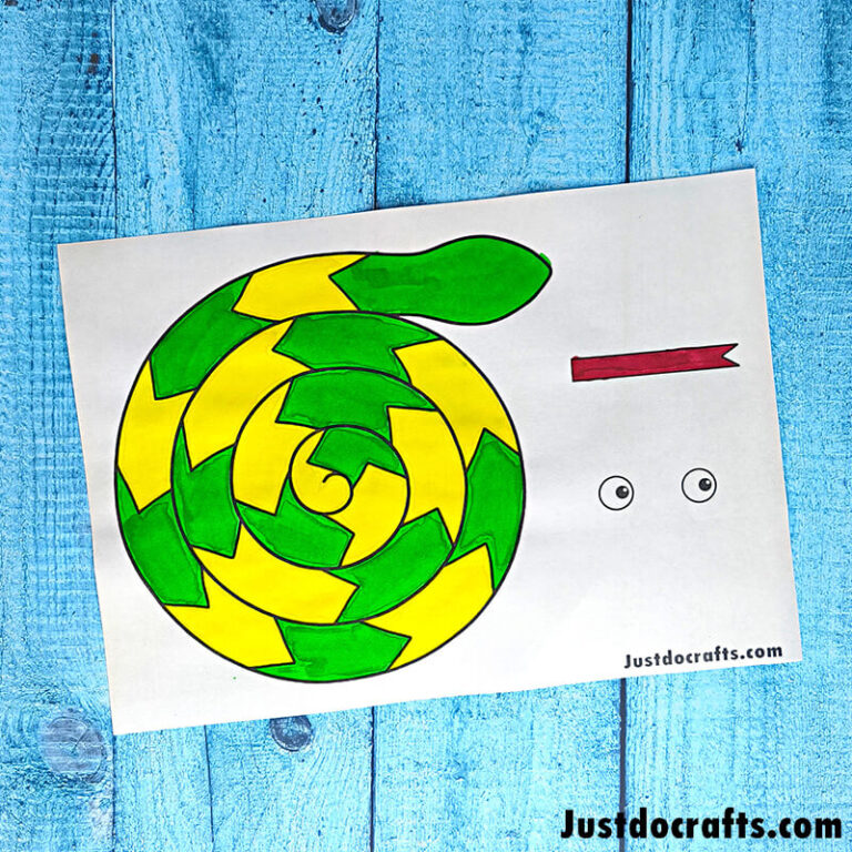 Paper Spiral Snake Craft (Free PDF printable template) - Just Do Crafts