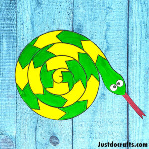 Paper Spiral Snake Craft (Free PDF printable template) - Just Do Crafts