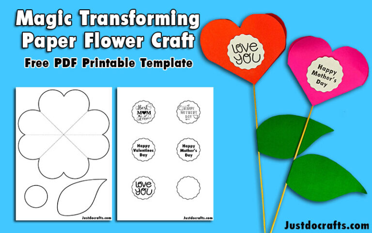 Magic Transforming Paper Flower Craft (Free PDF printable template ...