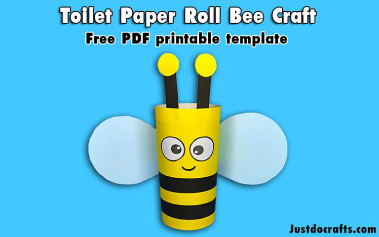 Toilet Paper Roll Bee Craft for kids (Free PDF printable template ...