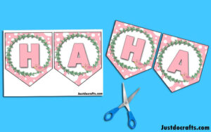 Happy Easter Banner (Free PDF printable template) - Just Do Crafts