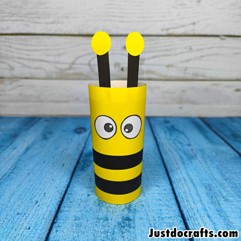 Toilet Paper Roll Bee Craft for kids (Free PDF printable template ...