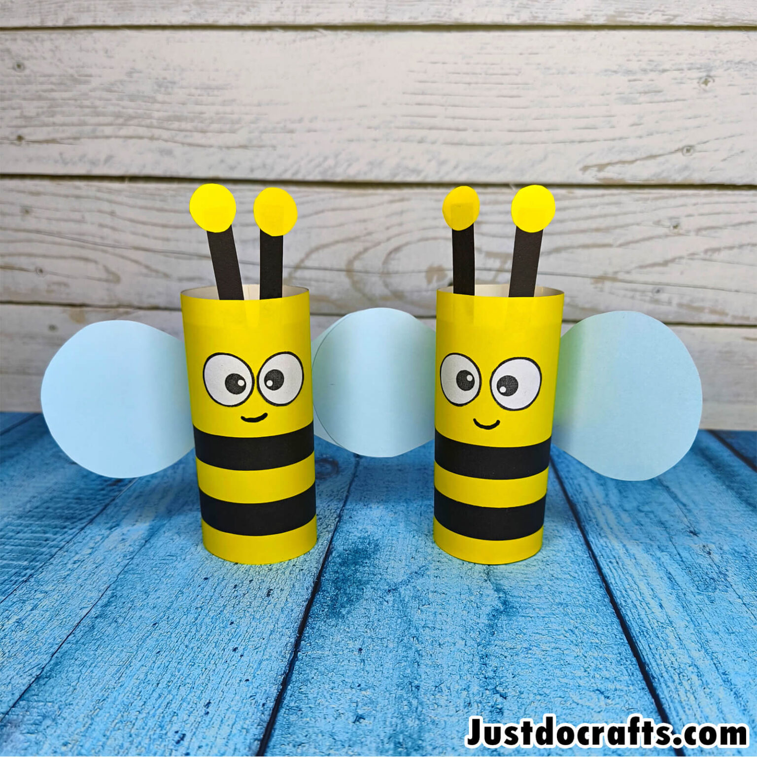 Toilet Paper Roll Bee Craft for kids (Free PDF printable template ...
