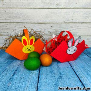 Easter Basket Craft (Free PDF Printable Template) - Just Do Crafts