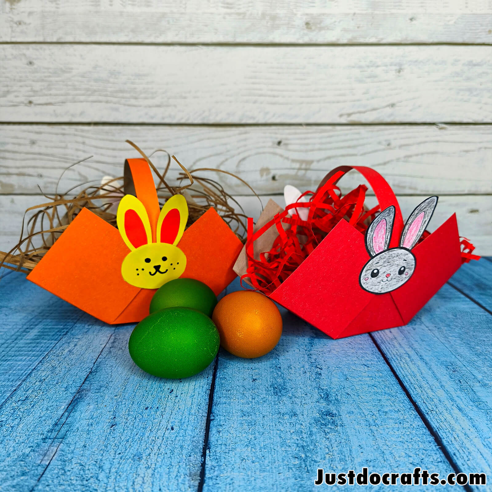 Easter Basket Craft (Free PDF Printable Template) - Just Do Crafts