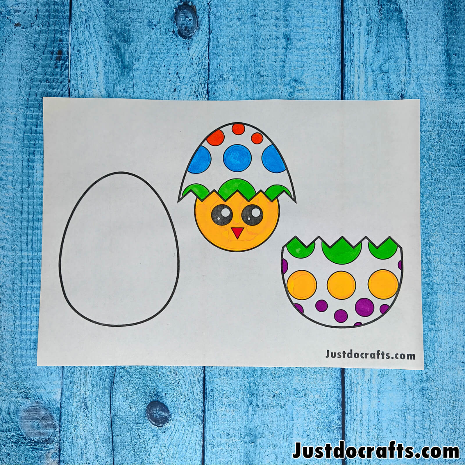 Hatching Chick Easter Craft (Free PDF printable template) - Just Do Crafts
